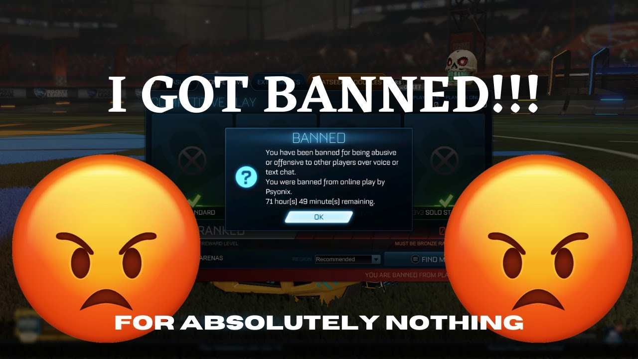 I GOT BANNED ON ROCKET LEAGUE!!! - YouTube