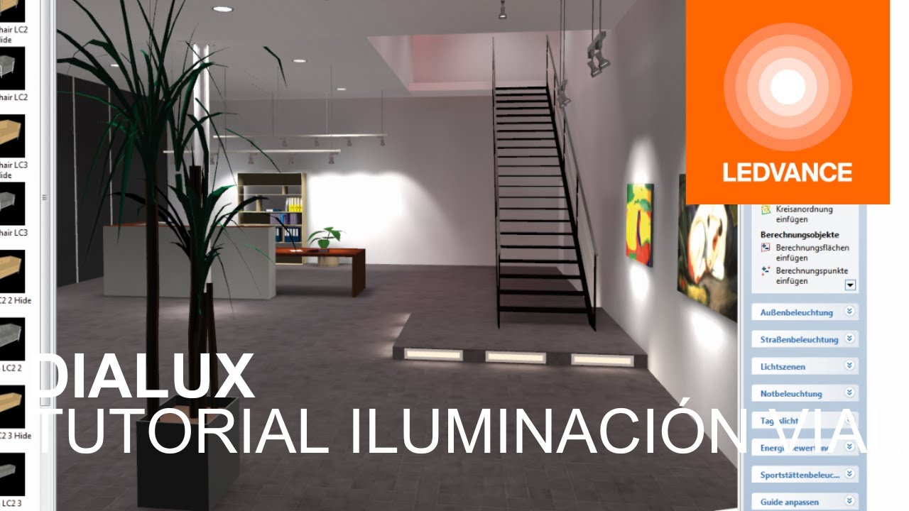 Tutorial de Iluminación de un Vial Tipo en Dialux - YouTube