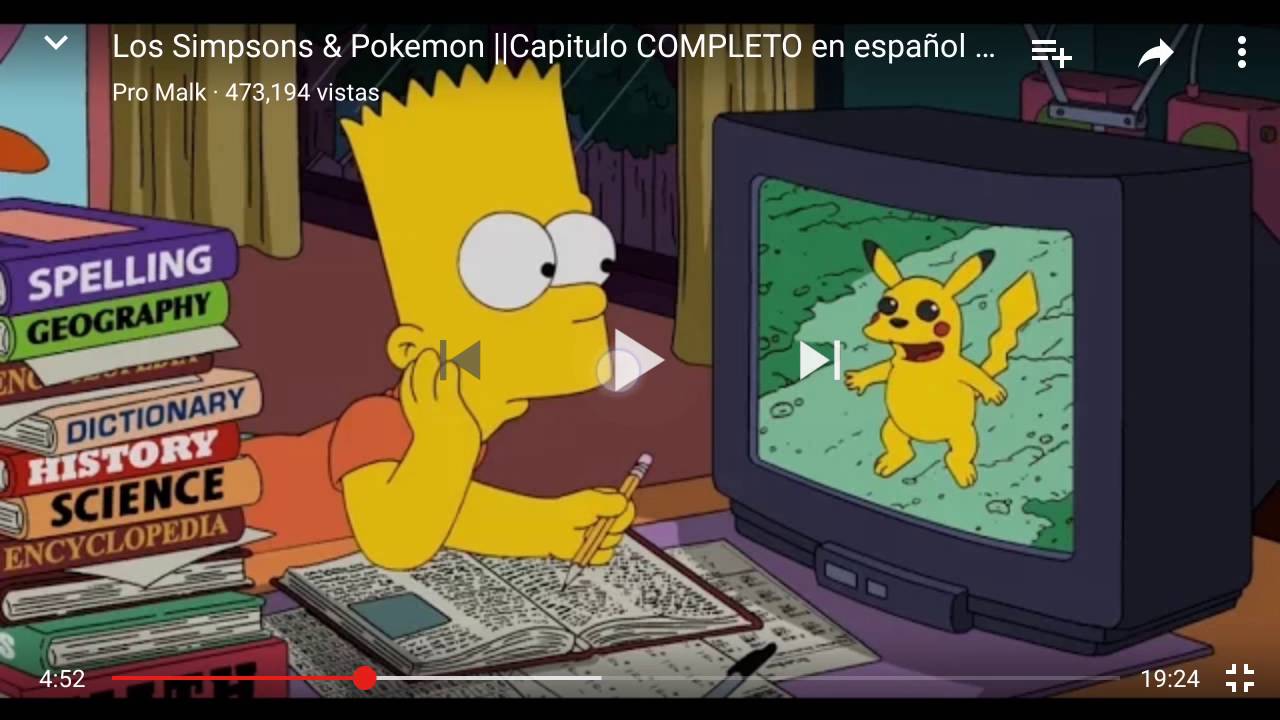 Bart mirando Pokemon Los simpsons - YouTube