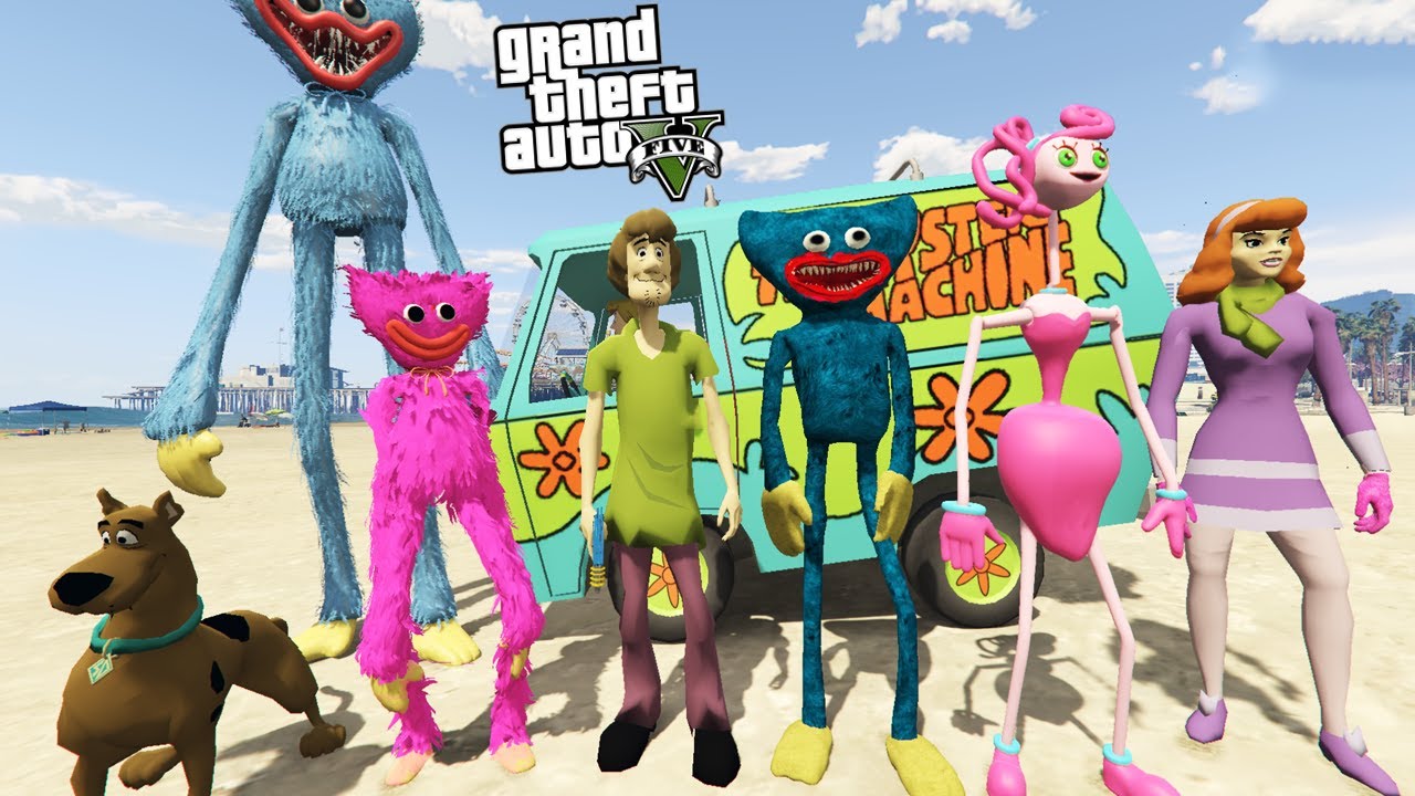 GTA 5 SCOOBY DOO SHAGGY DAPHNE HUGGY WUGGY AİLESİNİ YAKALADI (GTA 5 ...