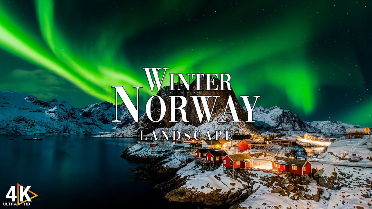 FLYING OVER WINTER NORWAY (4K UHD) I Scenic Relaxation Film with ...