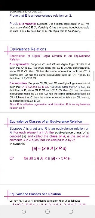 Discrete mathematics lecture17 Equivalence Relation, Equivalence ...
