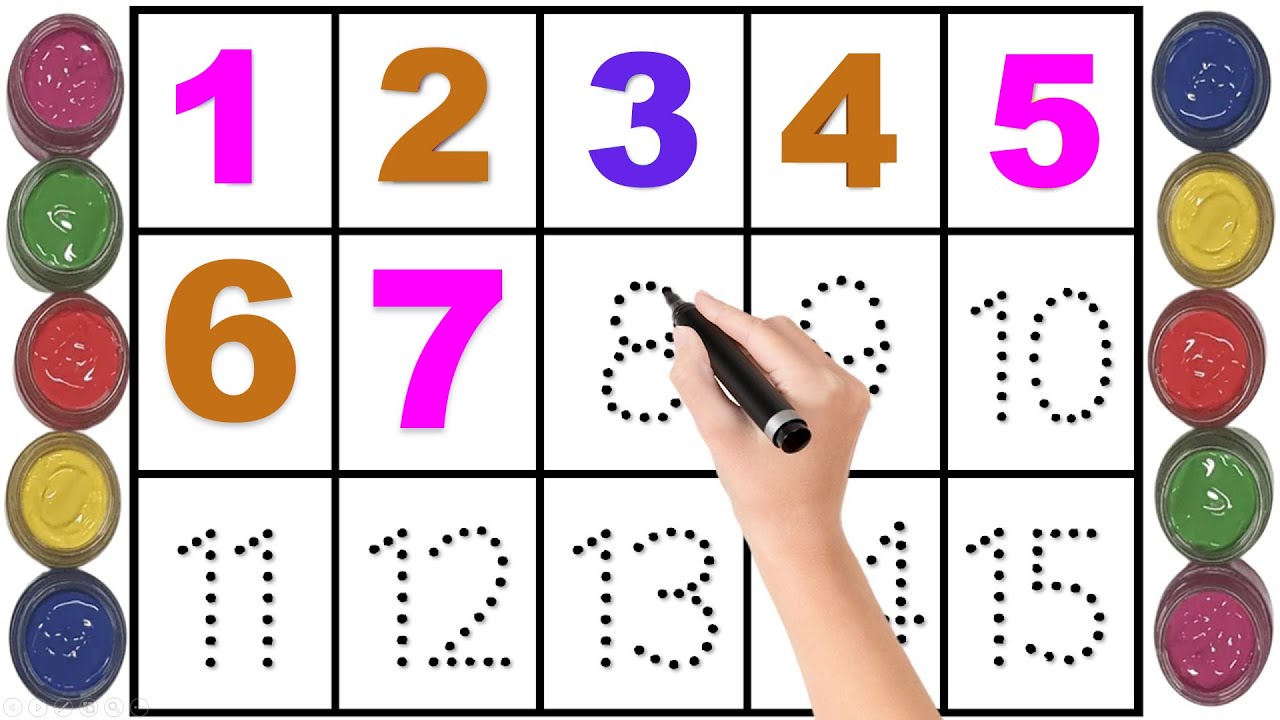 One Two Three, kids rhymes, Kids song, 1 to 15 Counting, Colors name ...