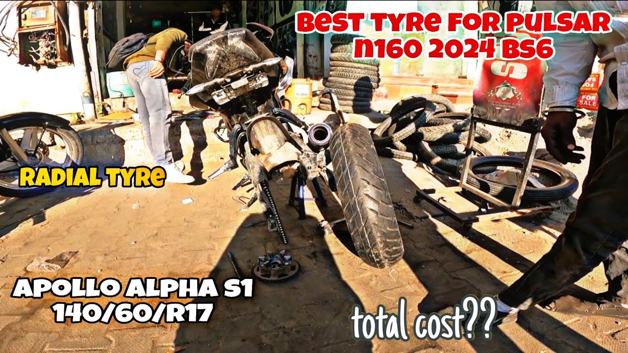Fat Tyre Installation In pulsar N160😲// Apollo Alpha S1 140/60/17💥 ...