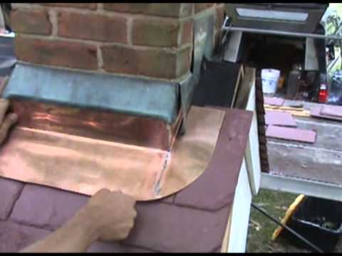 Fabricating a Soldered Copper Chimney Apron on a Brick Chimney - YouTube