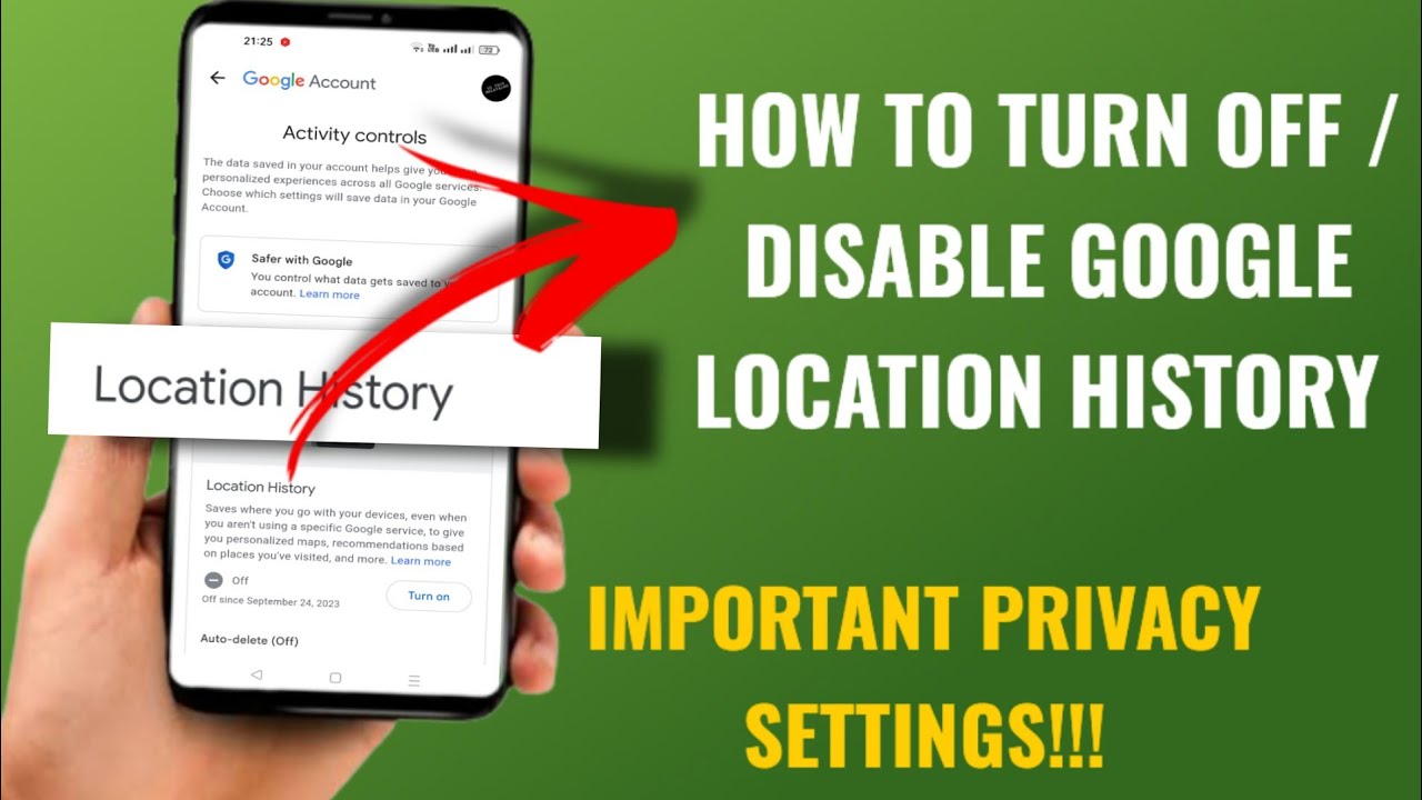 How To Turn Off / Disable Google Account Location History | Important ...