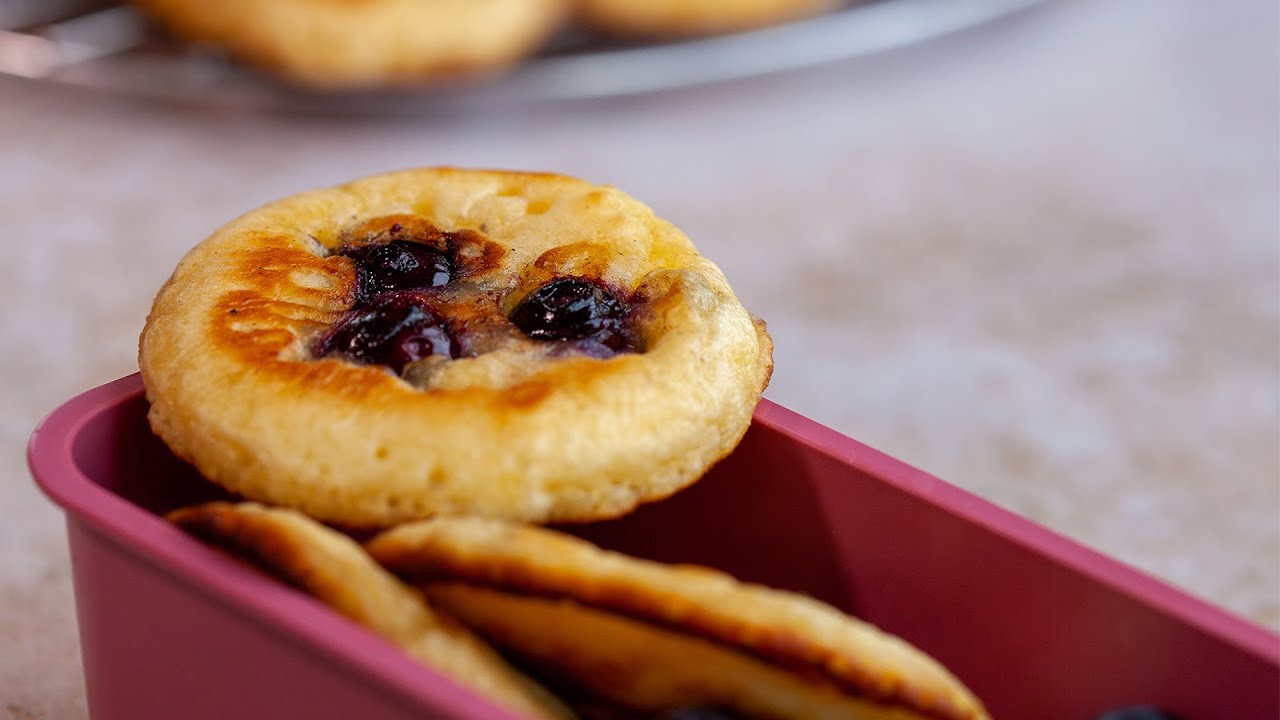 Blueberry and Honey Pikelets and Fresh Fruit Wands with Yoghurt Dip ...