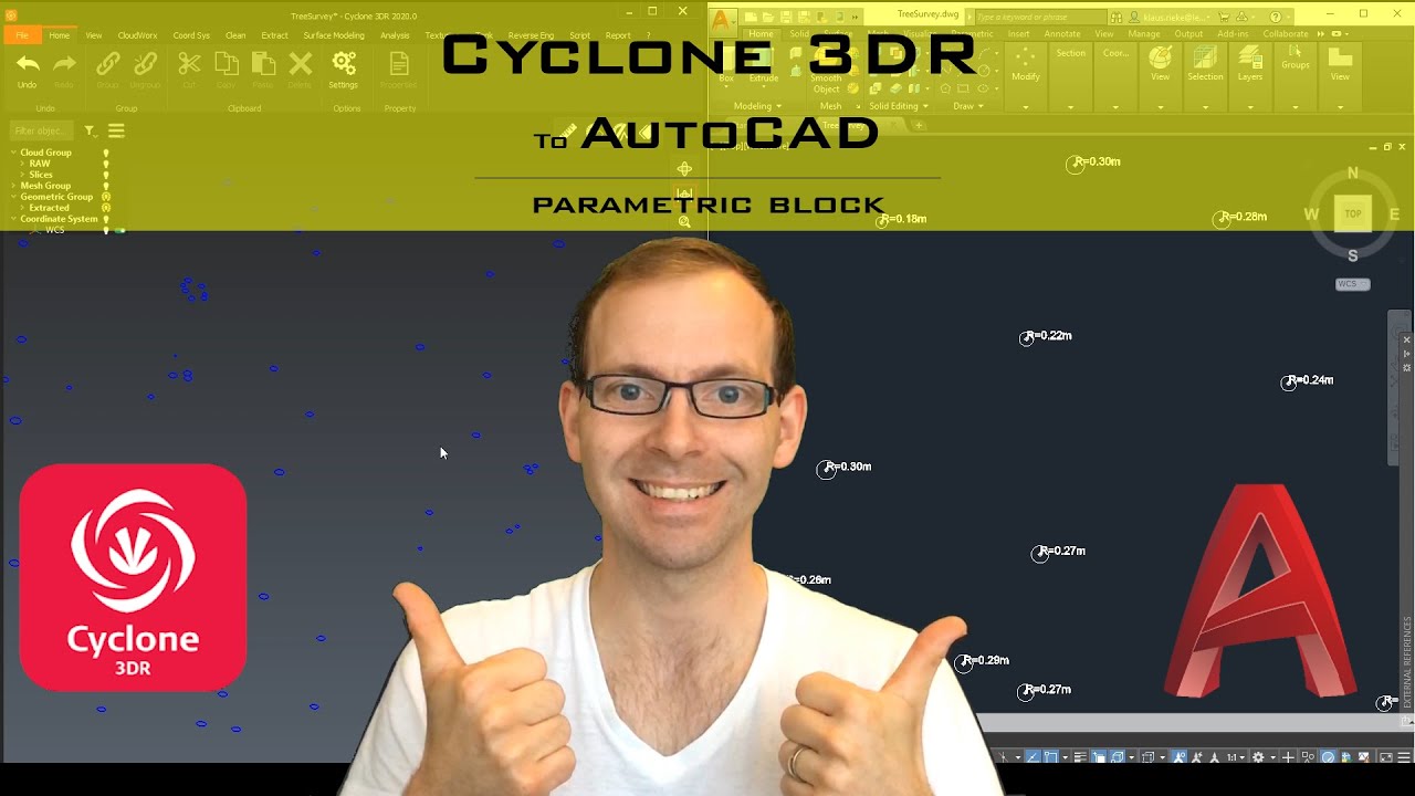 Cyclone 3DR to AutoCAD - Parametric Block Video with Klaus Rieke - YouTube