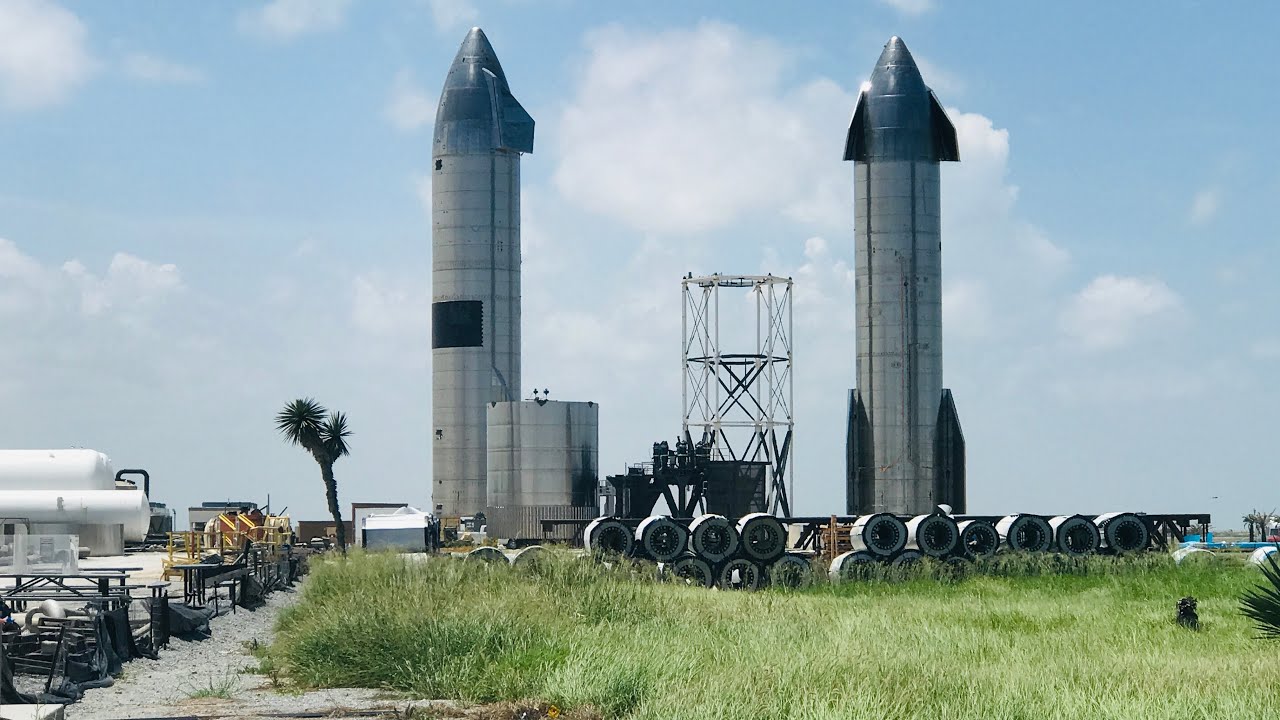 Starbase entrance with SpaceX's Starship SN15 and SN16 - YouTube