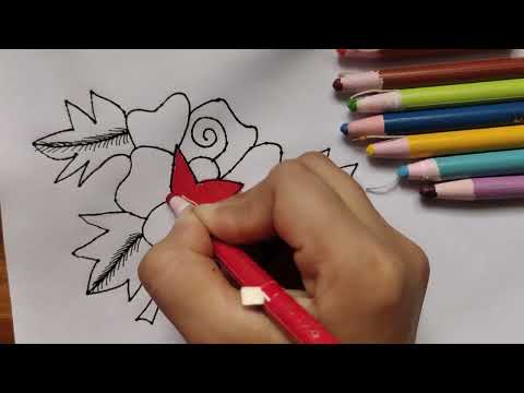 Cute Rose 🌹 on Assignment thumbnail page Easy way to art - YouTube