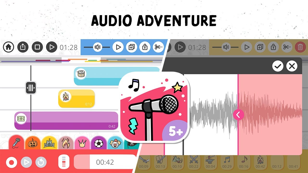 Audio Adventure App 🎤🎶 Creative sound studio for children - YouTube