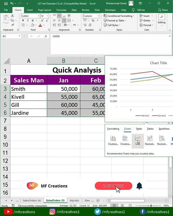 How to do a Quick Analysis in Excel | Excel | Tutorials | Youtube Shorts #shorts #short - YouTube