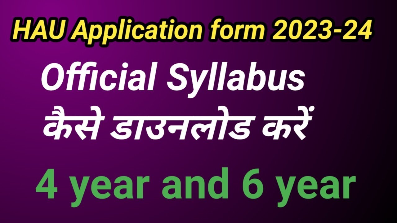 "Ultimate Guide: Download HAU Official Syllabus for 6-Year and 4-Year ...