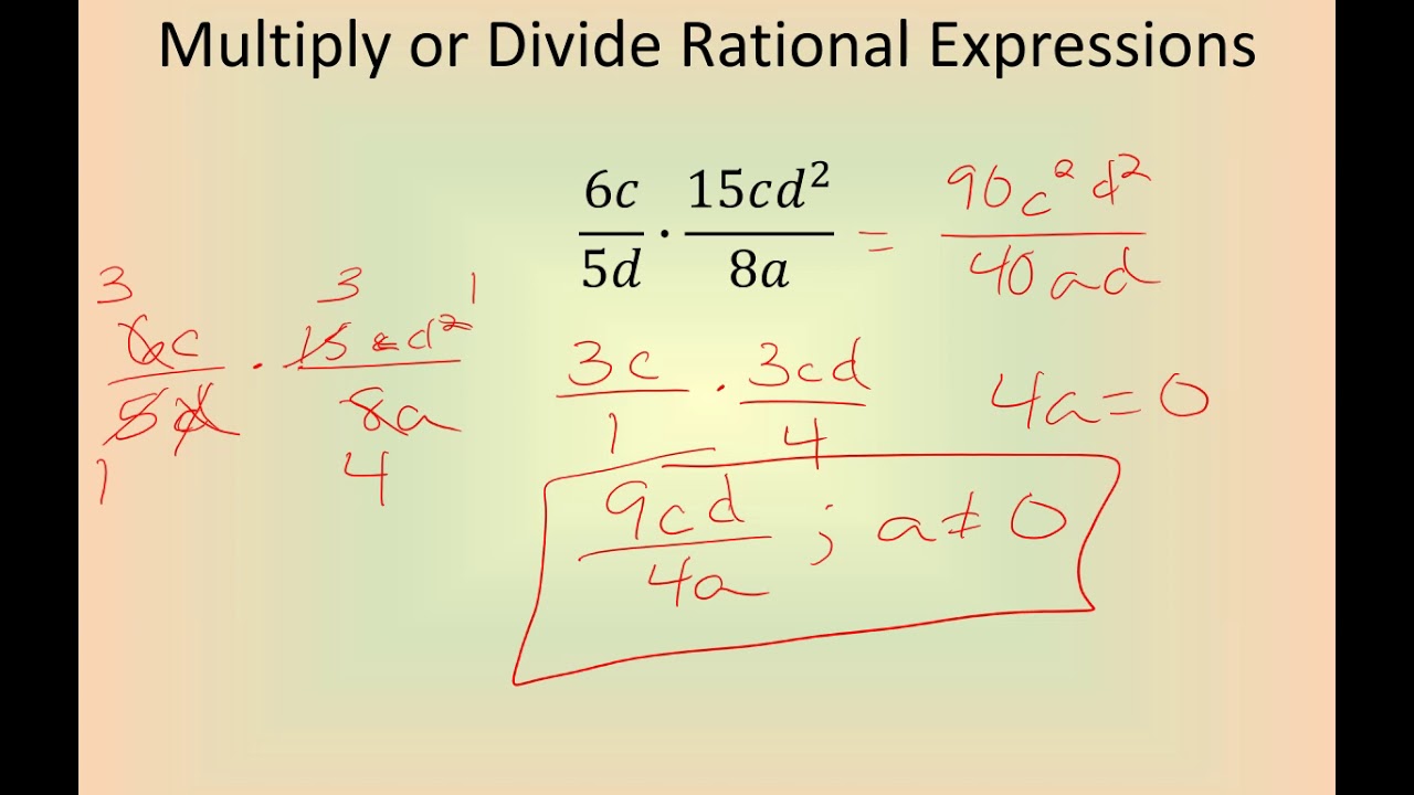 9.1 Multiplying and Dividing Rational Expressions - YouTube