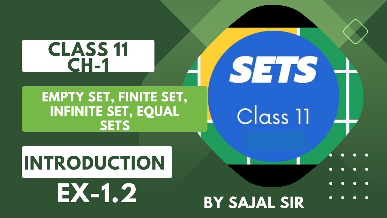 Introduction Of Ex 12 Empty Set Finite Set Infinite Set Equal Sets Maths Class11maths