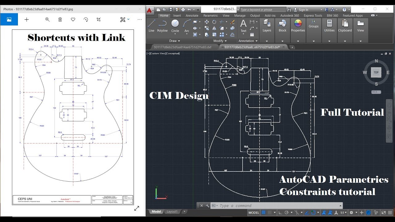 How To Create a Guitar in #AutoCAD or #Autocad_Parametric_Constraints ...