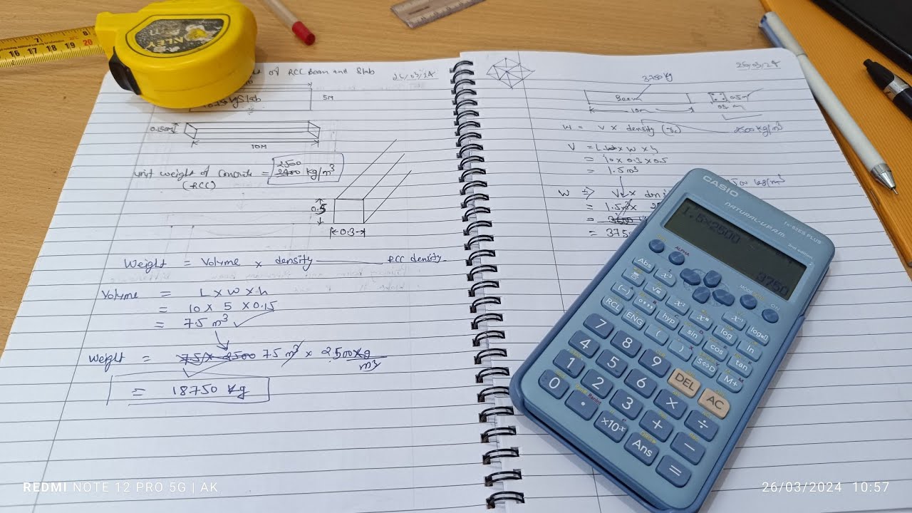 How to calculate self weight of RCC slab, Beam and column | Civil ...