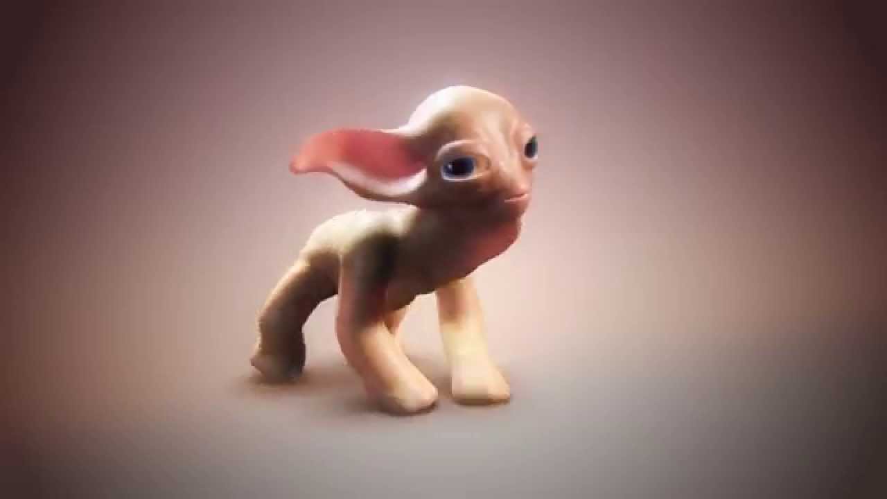 Virtual small animal (walk cycle) (test elastic skinning) - YouTube