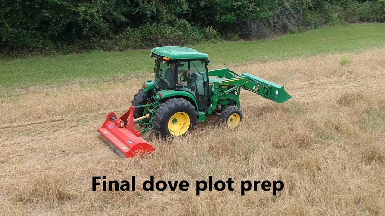 #175 Final dove plot prep, brown top millet on the ground! John Deere ...
