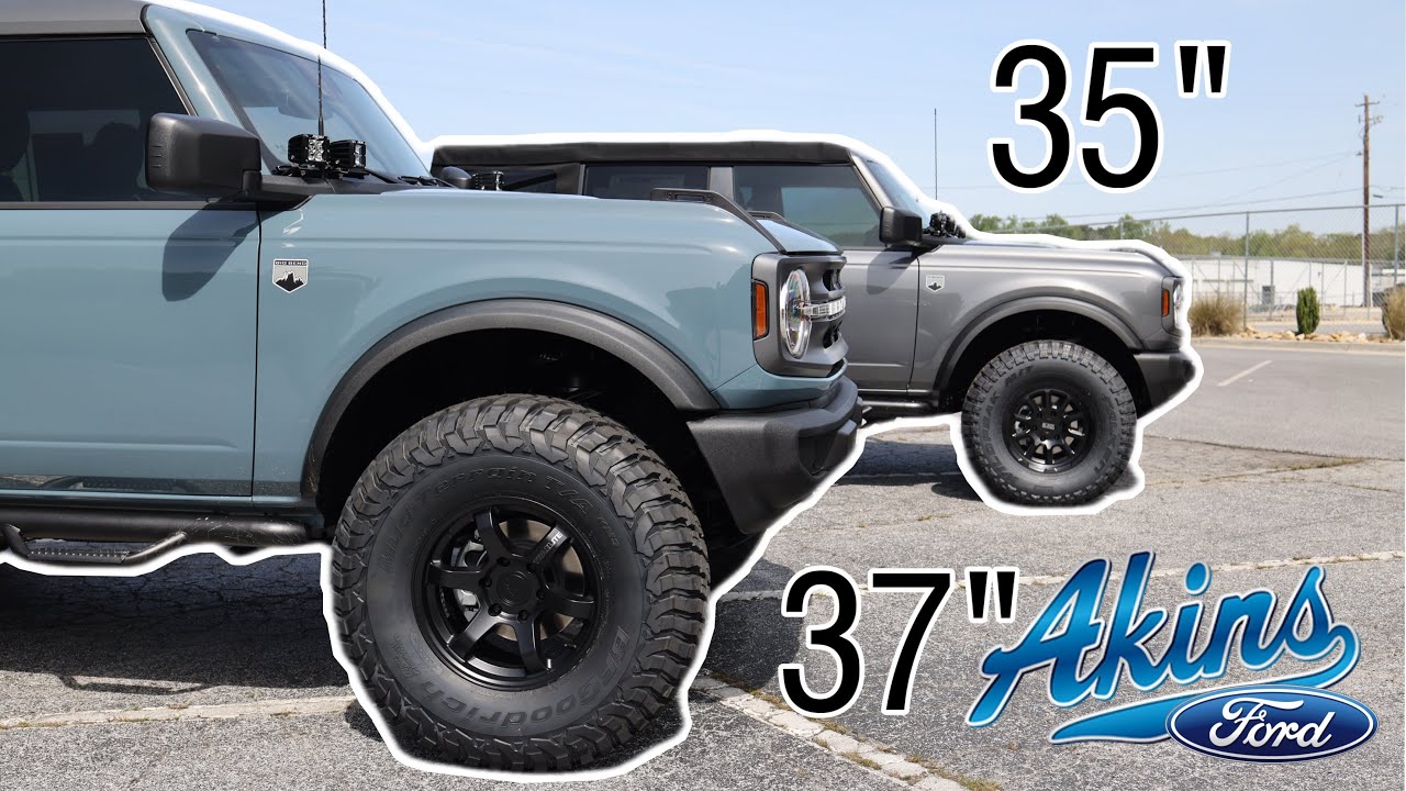 37s vs 35s Ford BRONCO Lifted Apex Editions Comparison - YouTube