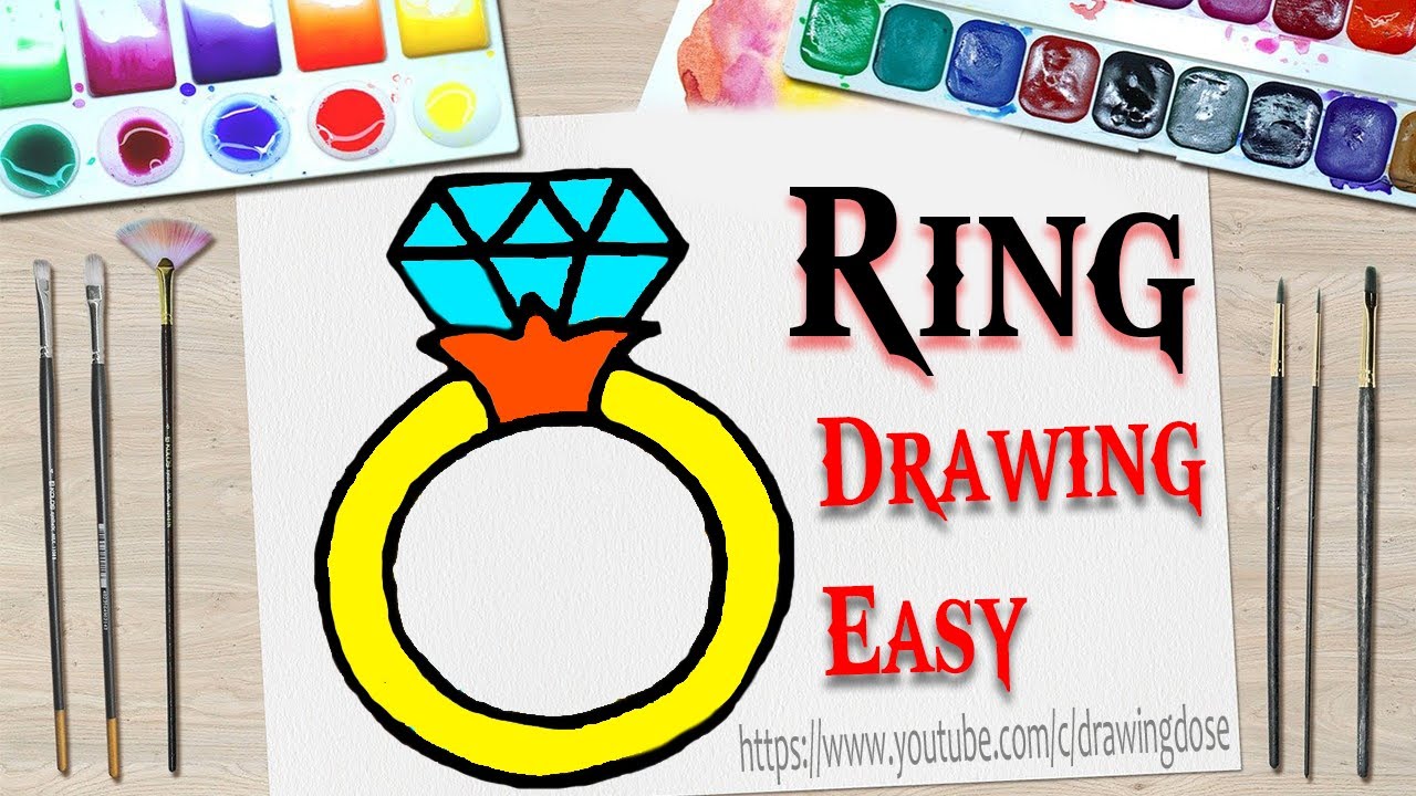 How To Draw Ring | Ring Drawing Easy | Ring Drawing Step By Step ...