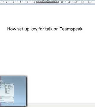 how set up a key for talk on teamspeak - YouTube