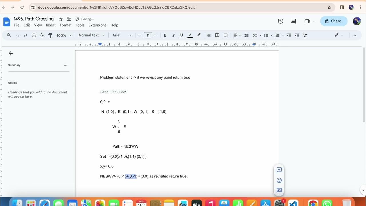 Leetcode 1496 Path Crossing C Easy Solution Youtube