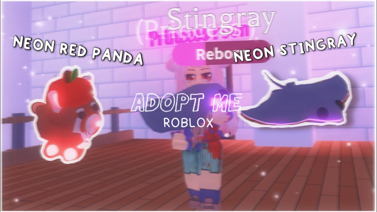 Making a NEON red panda & stingray in Adopt me💕 - YouTube