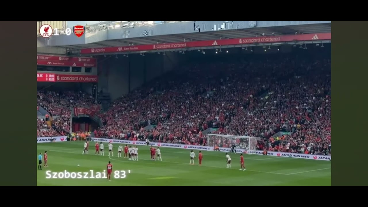 D. Szoboszlai's free kick during Arsenal vs Liverpool - YouTube