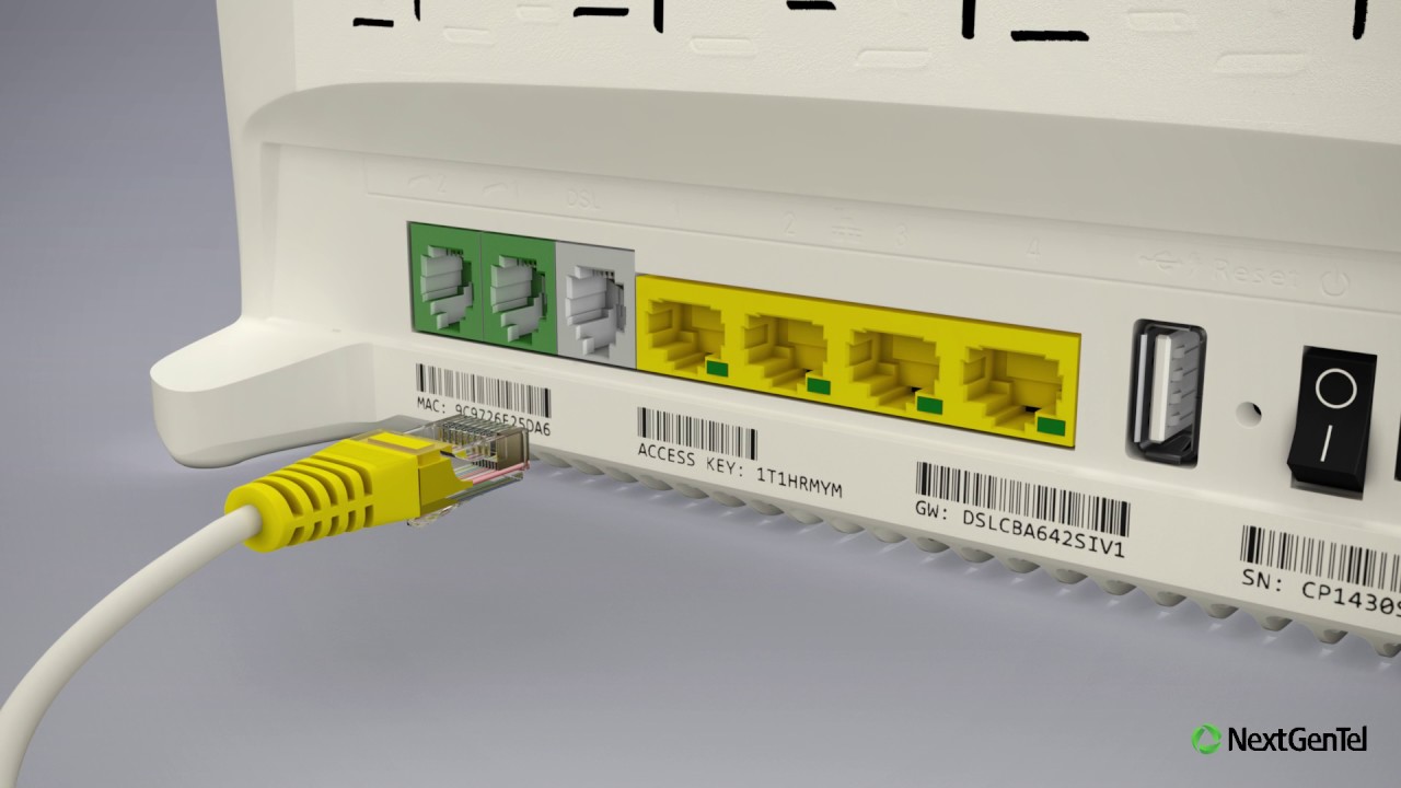 Oppkobling av ruter fra NextGenTel - Technicolor TG788 - YouTube
