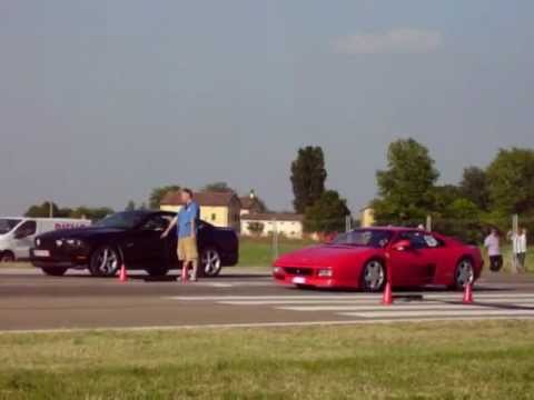 Ford Mustang 2010 vs Ferrari 348 Drag Racing Marzaglia 30/05/2010 - YouTube