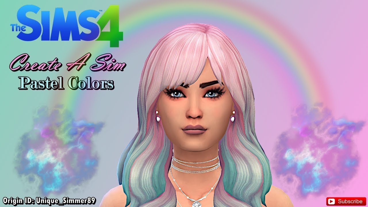 Pastel Colors|| Create A Sim|| The Sims 4 + CC Links - YouTube