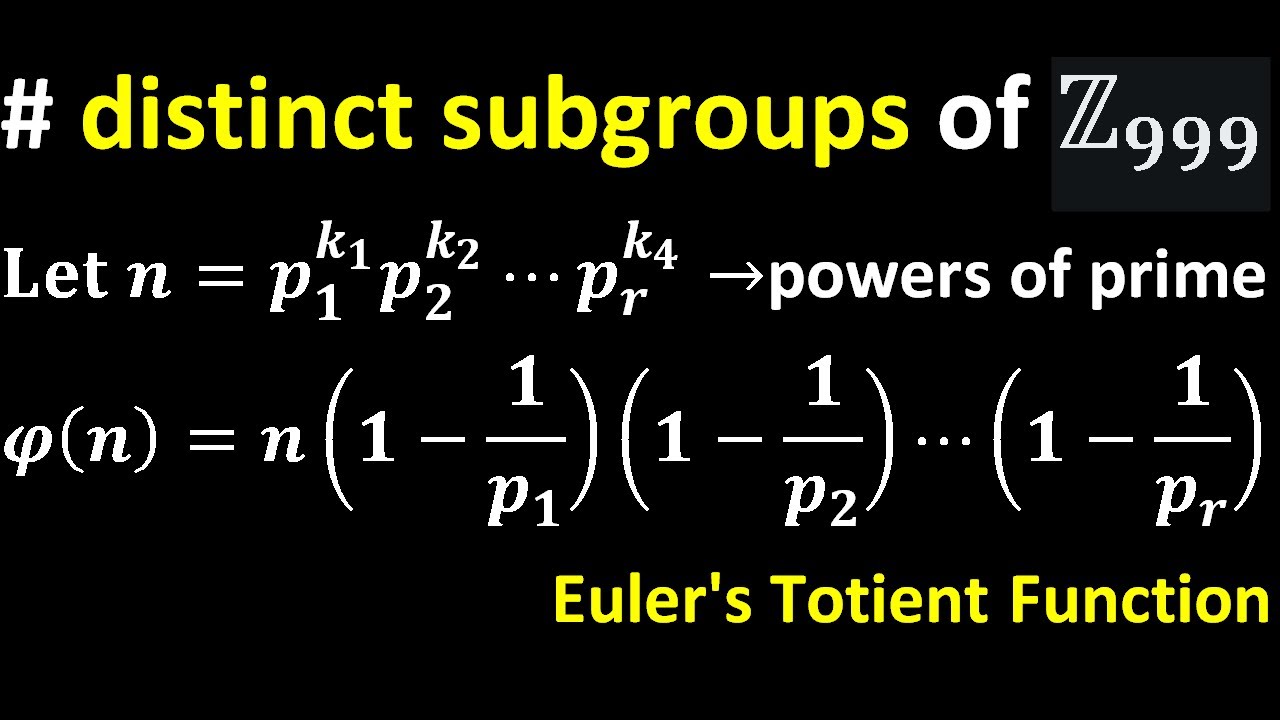 number of subgroups of cyclic groups tau function iit jam 2022 group ...