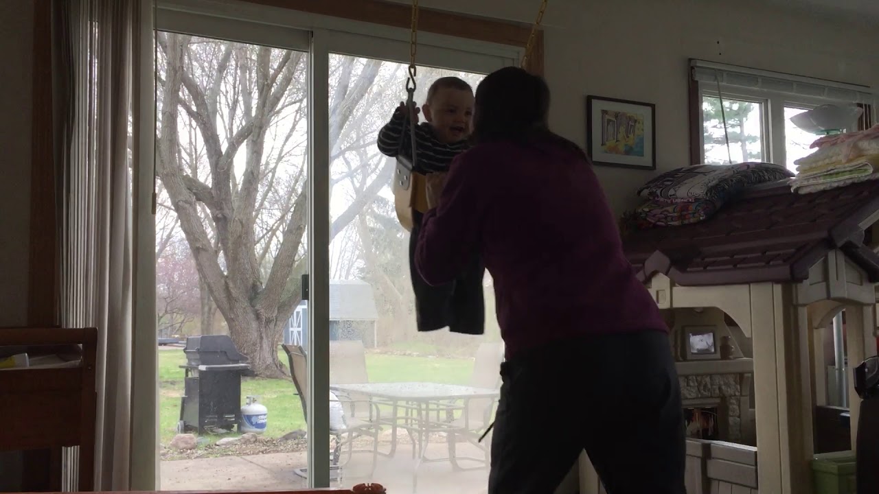 Anthony giggles and swinging! - YouTube