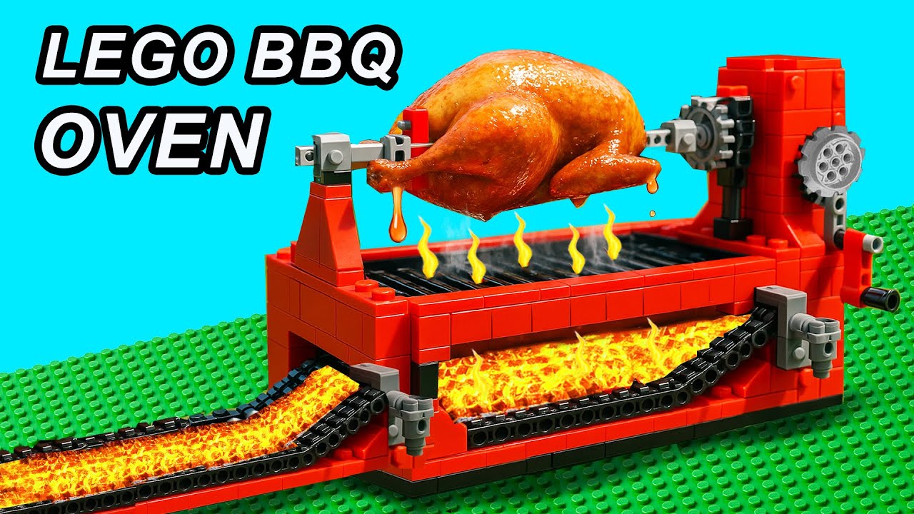 LEGO Technic BBQ Oven Cooks Delicious Food | Automated LEGO Cooking ...