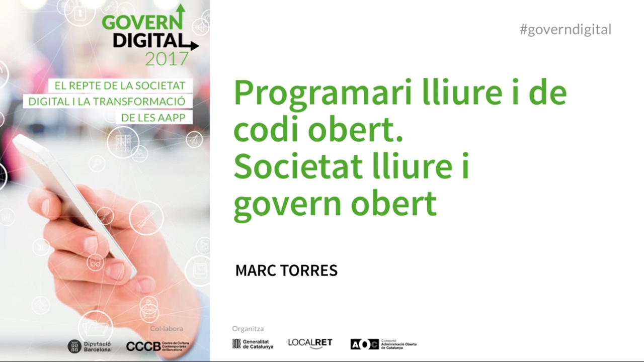 CGD 2017 - Programari lliure i de codi obert. Societat lliure i govern ...