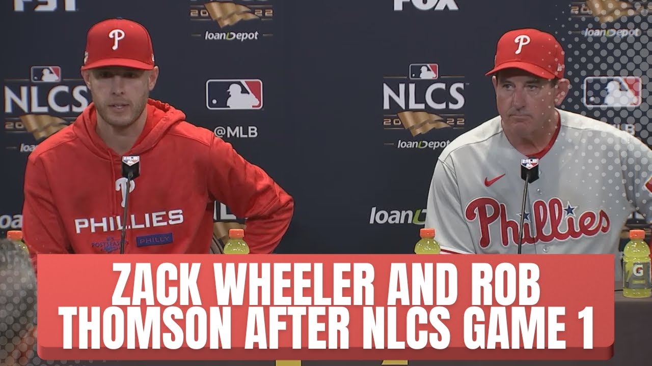 Zack Wheeler and Rob Thomson react to Phillies winning game 1 of the ...