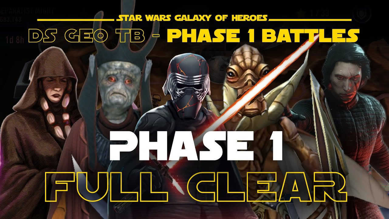 Phase 1 Special + Combat Missions = Full Clear - DS Geo TB | SWGOH ...