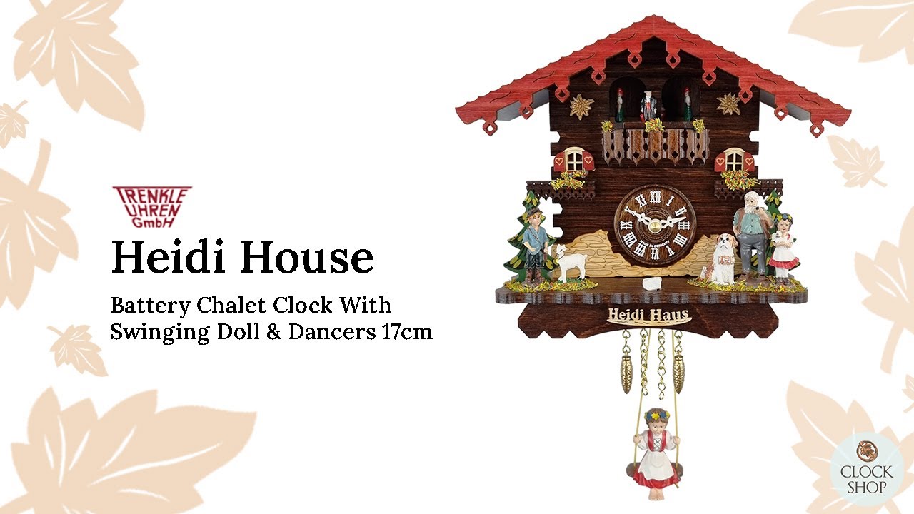 Heidi House Battery Chalet Clock With Swinging Doll & Dancers 17cm By ...