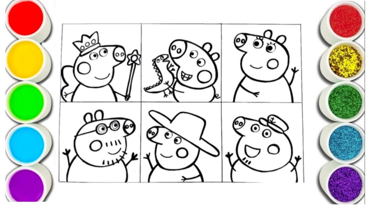 Peppa pig Drawing Colouring for Children Drawing Colouring For kids ...