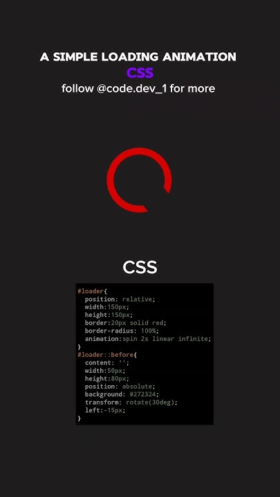 Loading Animation Using CSS #html#css#coding#tipsandtricks#shortsfeed - YouTube