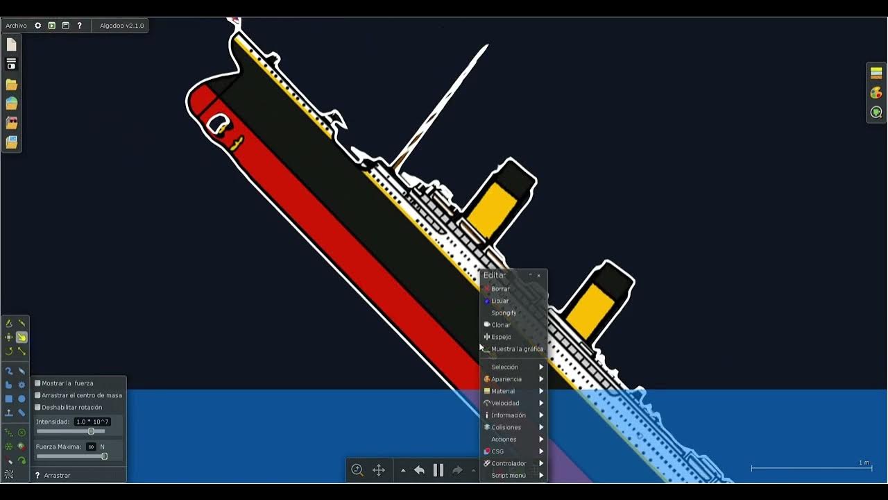 Titanic sinking algodoo - YouTube