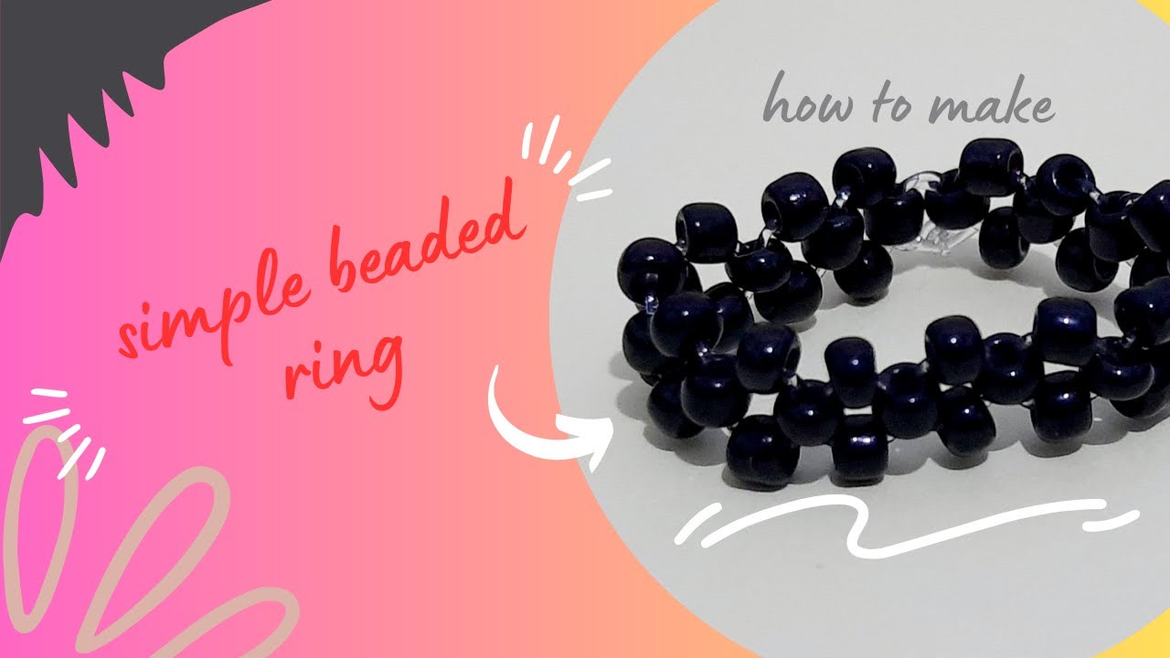 [DIY] Simple beaded ring || how to make beaded ring - YouTube