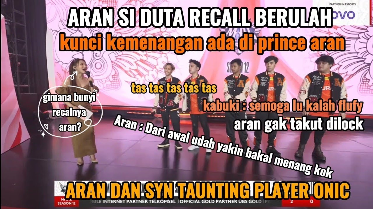 ALIEN BARU AURA !! ARAN SI DUTA RECAL | INTERVIEW AURA VS ONIC - MPL ...