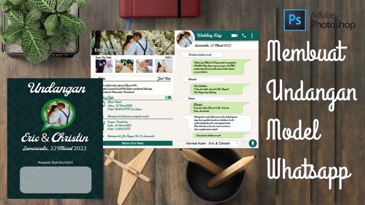 DESAIN UNDANGAN - CARA MEMBUAT UNDANGAN PERNIKAHAN TEMA WHATSAPP PADA ...