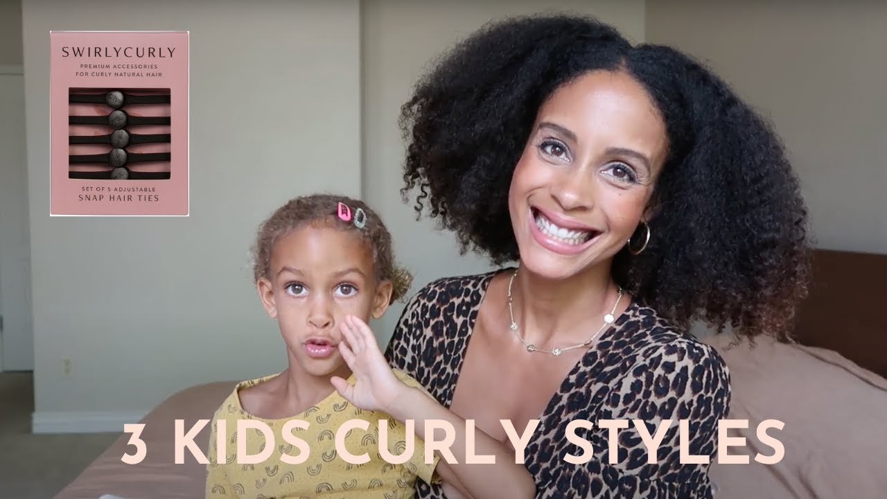3 Simple Curly Hair Kids Hairstyles On Frizzy Hair Type 3 Curly - YouTube