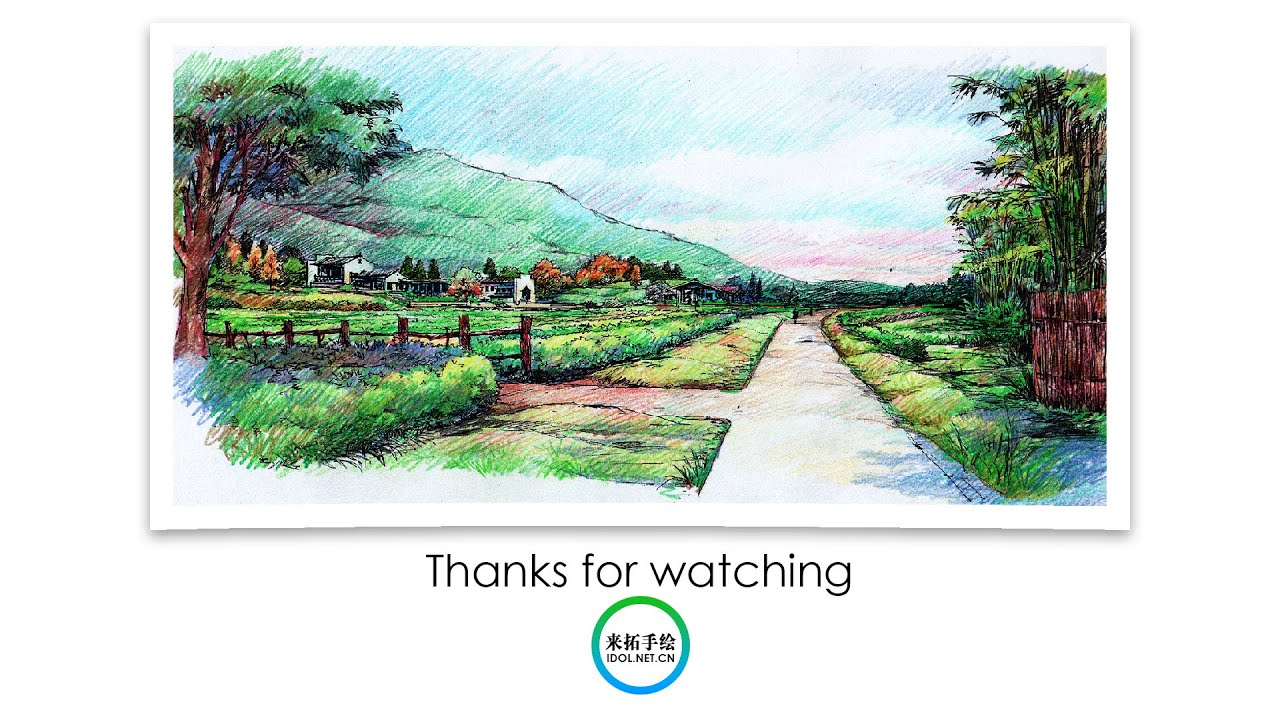 Colored Pencil How to Draw Landscape Design 景观设计彩铅上色 - YouTube