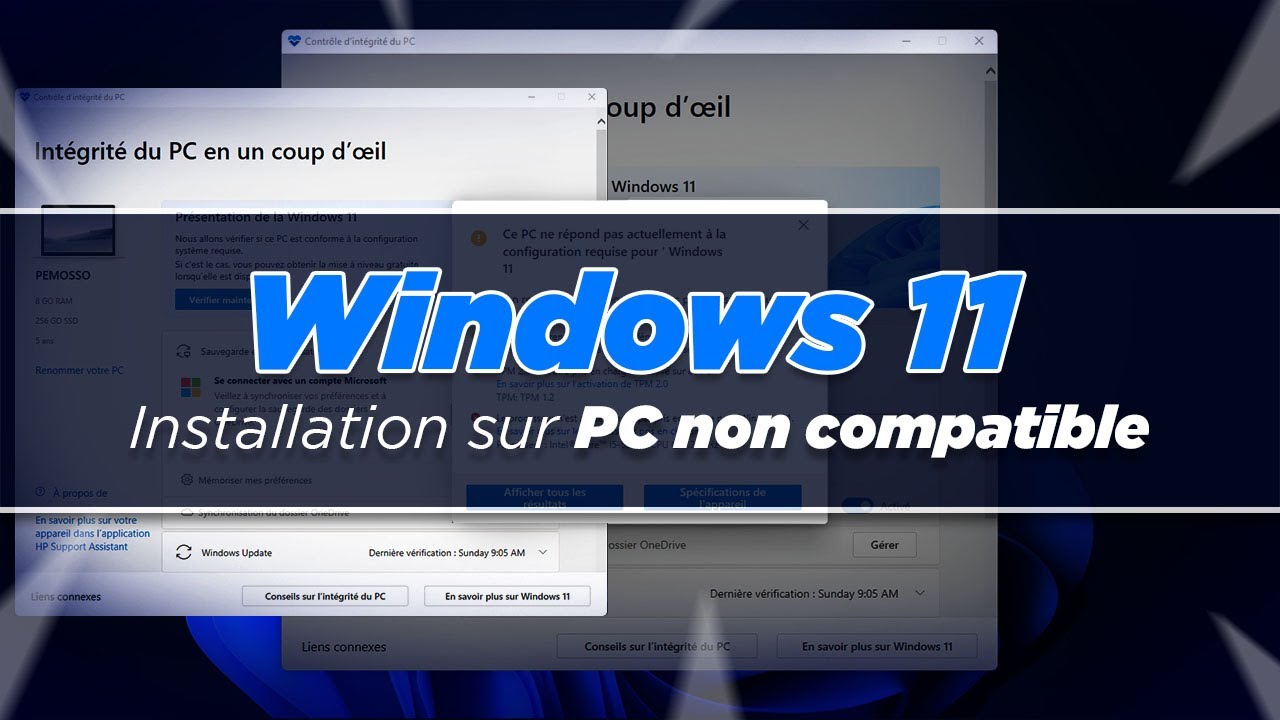 Comment installé Windows 11 sur un ordinateur non compatible - YouTube