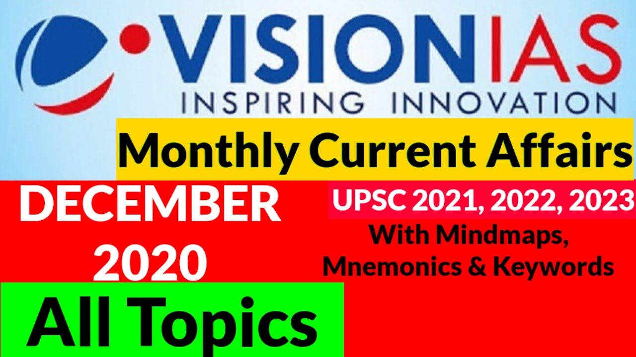 Vision IAS Monthly Current Affairs | December 2020 || IAS 2021 ...
