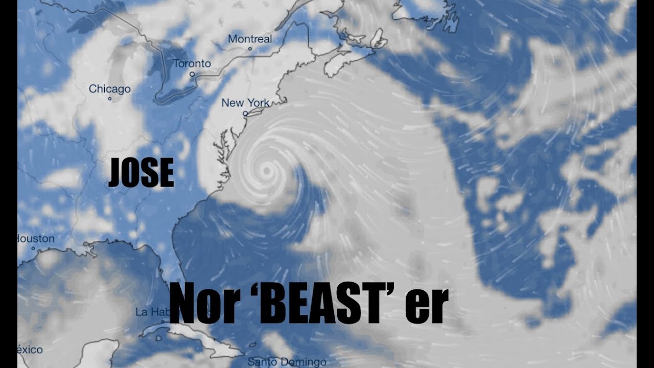 NEW - Hurricane JOSE Track shifts - Forecasted to grow Exponentially ...